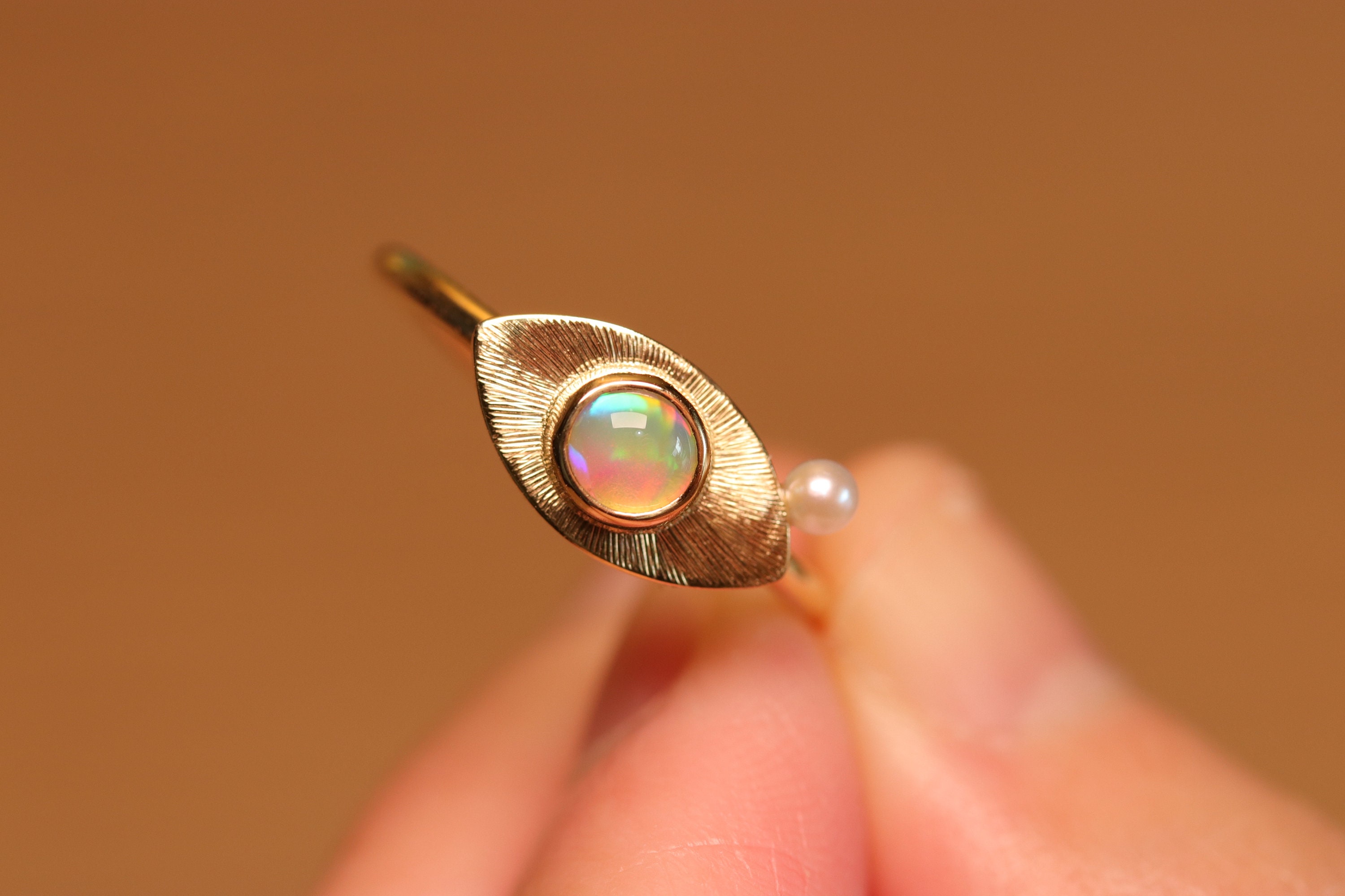 Natural Solid Australian Opal - Ring - Handmade - Rolling Flash Opal ...