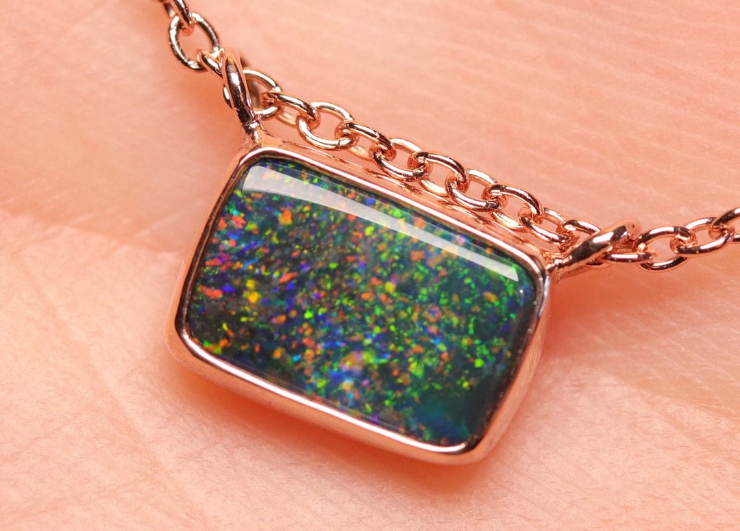 Natural Solid Australian Opal - Necklace - Pendant - Handmade ...