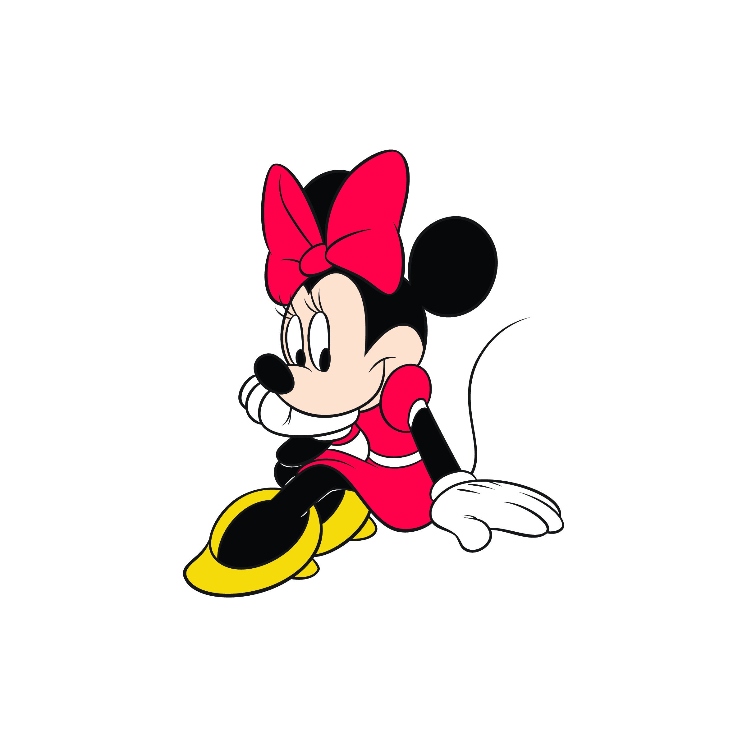 Minnie Mouse 4 Red Dress Sitting Down Digital Download | Etsy