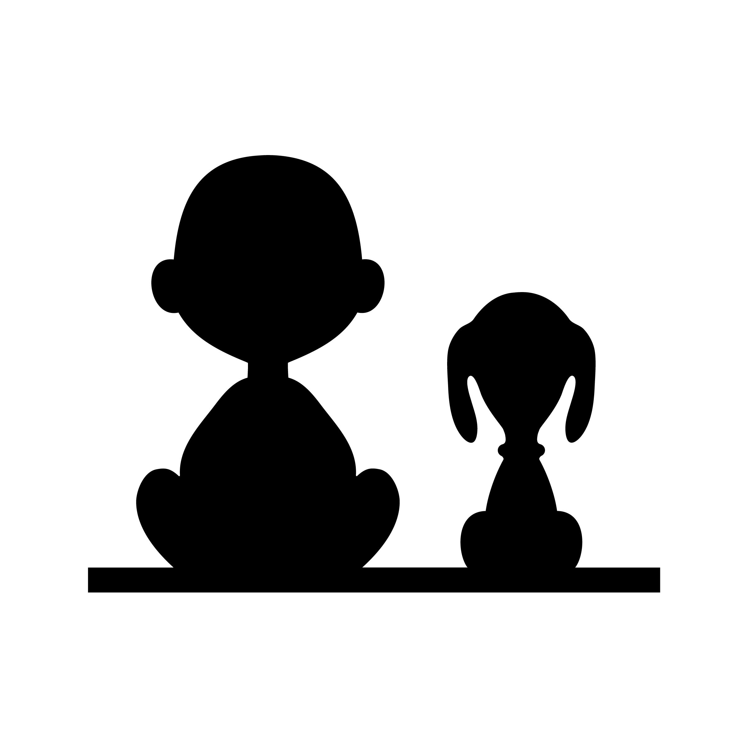 Peanuts 32 Snoopy Charlie Brown sitting Silhouette outline | Etsy