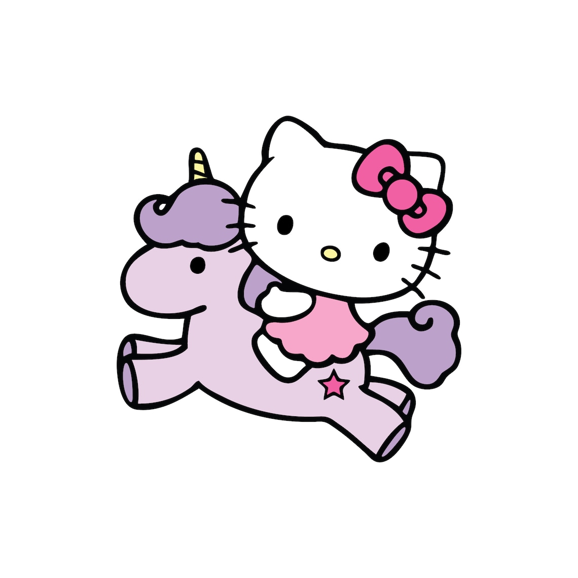 Hello Kitty 9 Digital Download Sanrio unicorn riding | Etsy