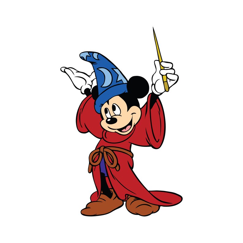 Fantasia 2 Sorcerer Wizard Mickey Mouse with magical broom | Etsy