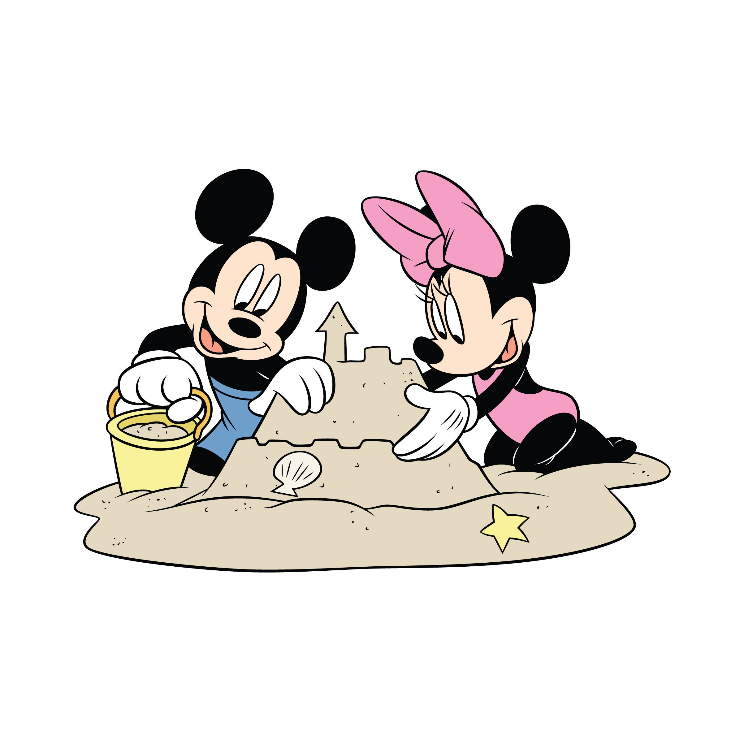 Mickey & Minnie 4 playing in the sand Mouse Digital | Etsy