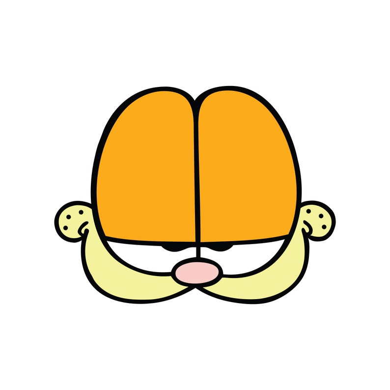 Garfield 5 face outline Garfield Stance Digital | Etsy