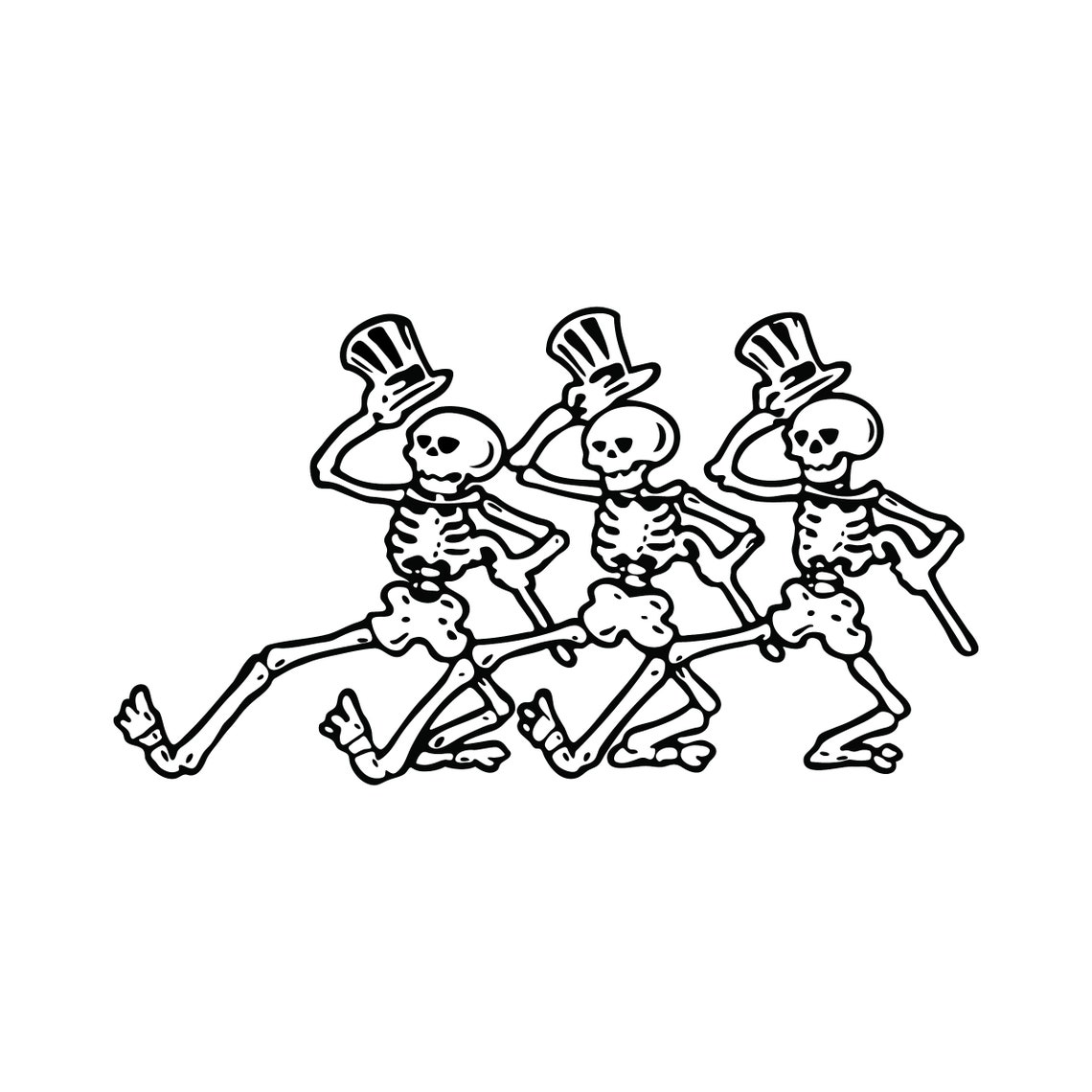 Grateful Dead 16 dancing skeletons transparent Jerry Bear | Etsy