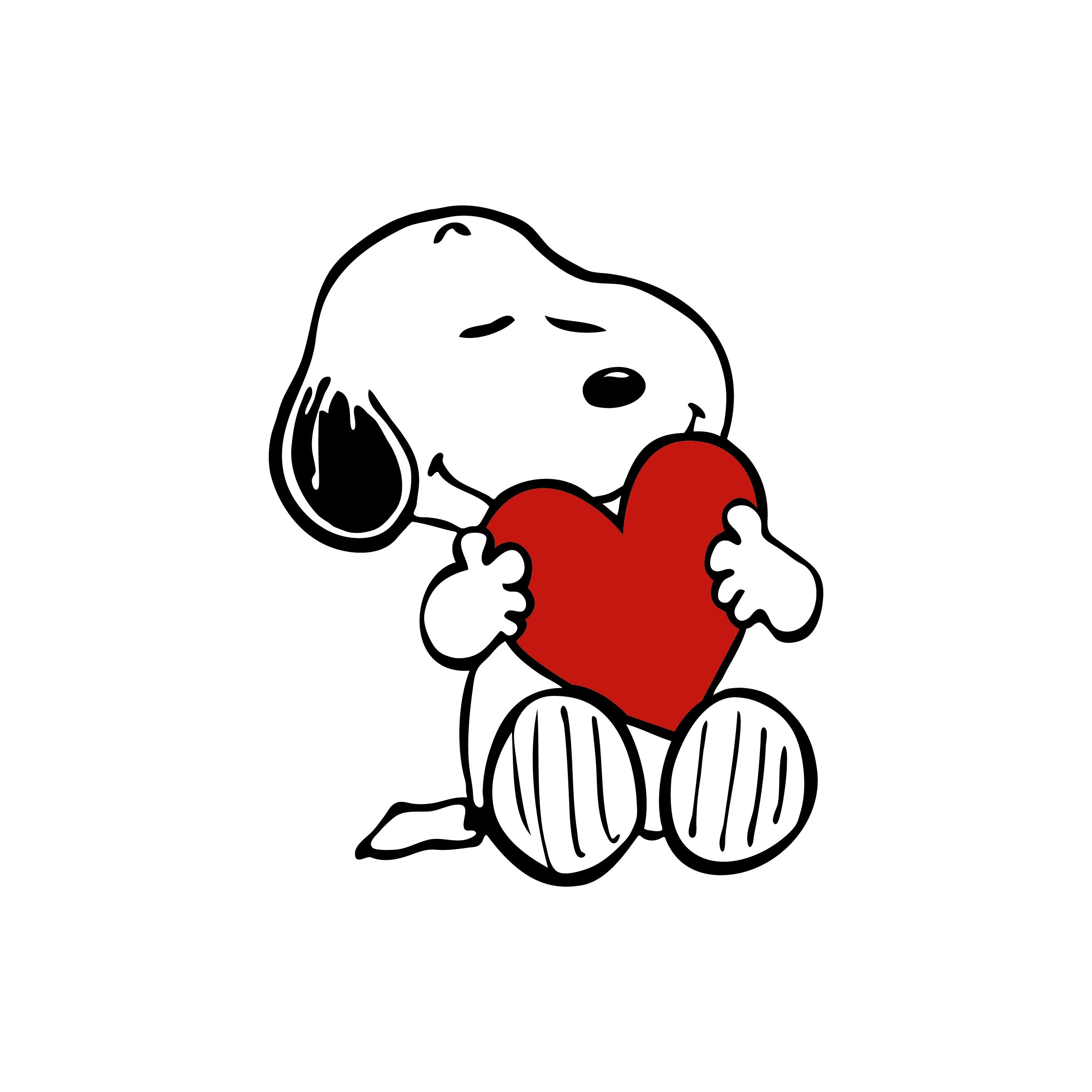 Peanuts 16 Peanuts Snoopy holding hugging red heart | Etsy
