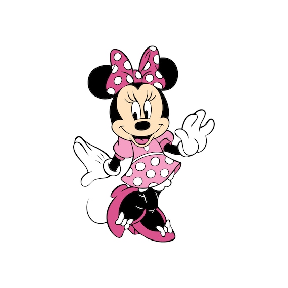 Minnie Mouse 1 Pink Dress polka dots polkadots Digital | Etsy