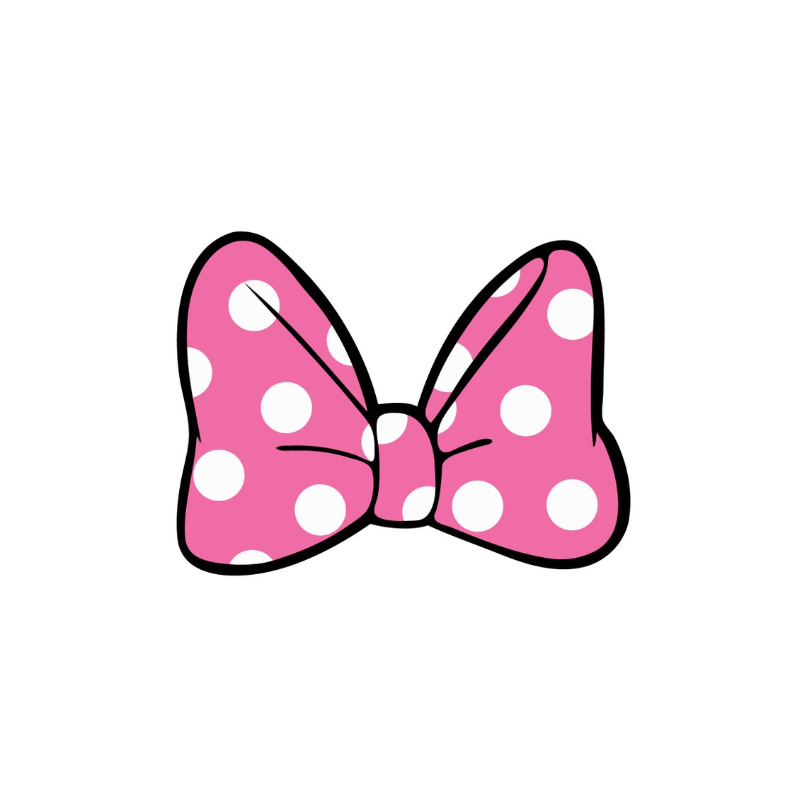 Minnie Mouse 9 pink bow silhouette dots Digital Download | Etsy
