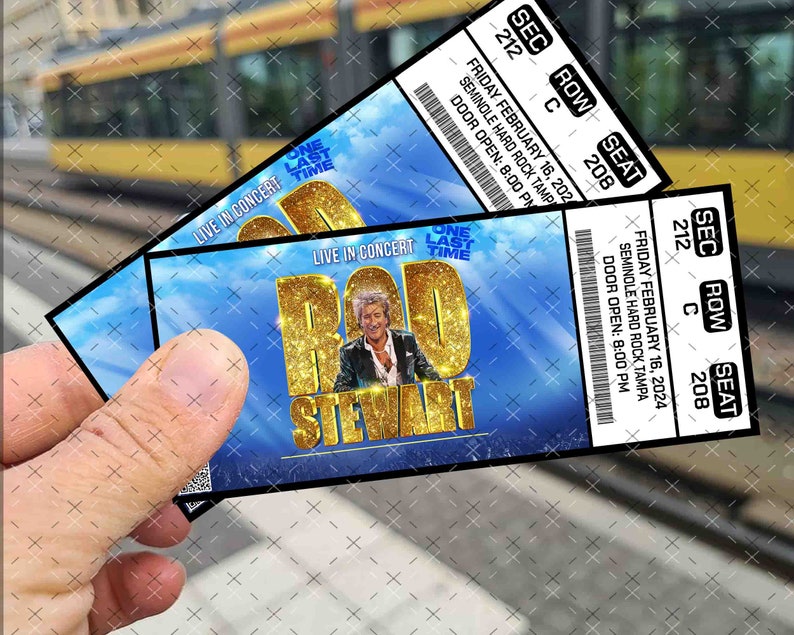 Custom Printable Rod Stewart Ticket 2024 World Tour Music Concert Show ...