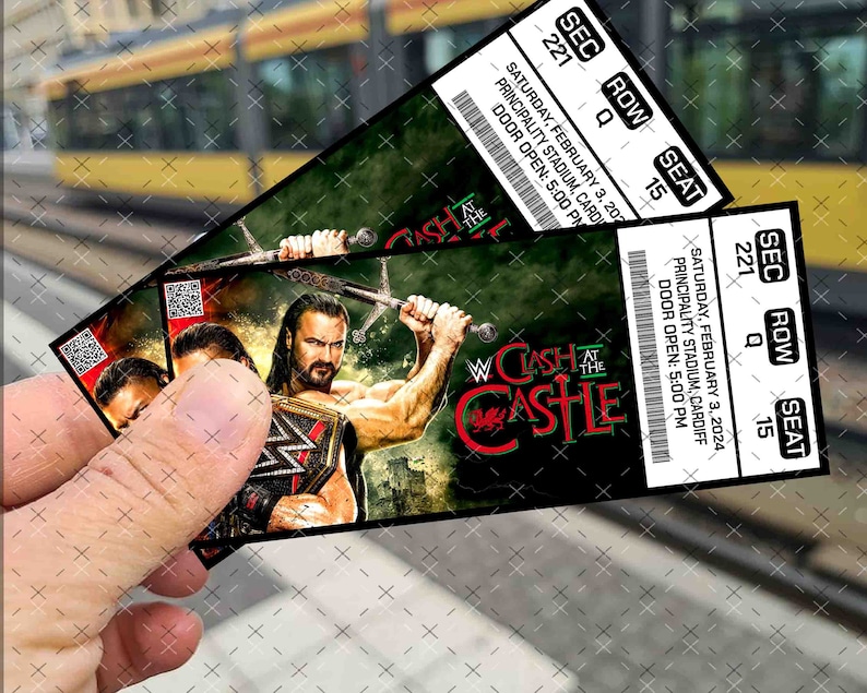 Custom Printable WWE Ticket Clash at the Castle Ticket 2022 Wrestling ...