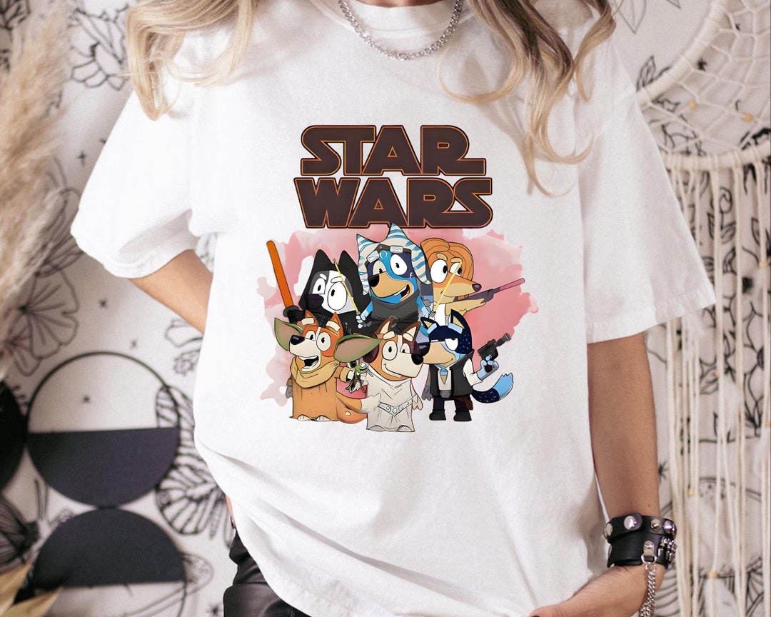 Bluey Star Wars Cosplay Shirt, Bluey Family Matching Shirt, Bluey ...