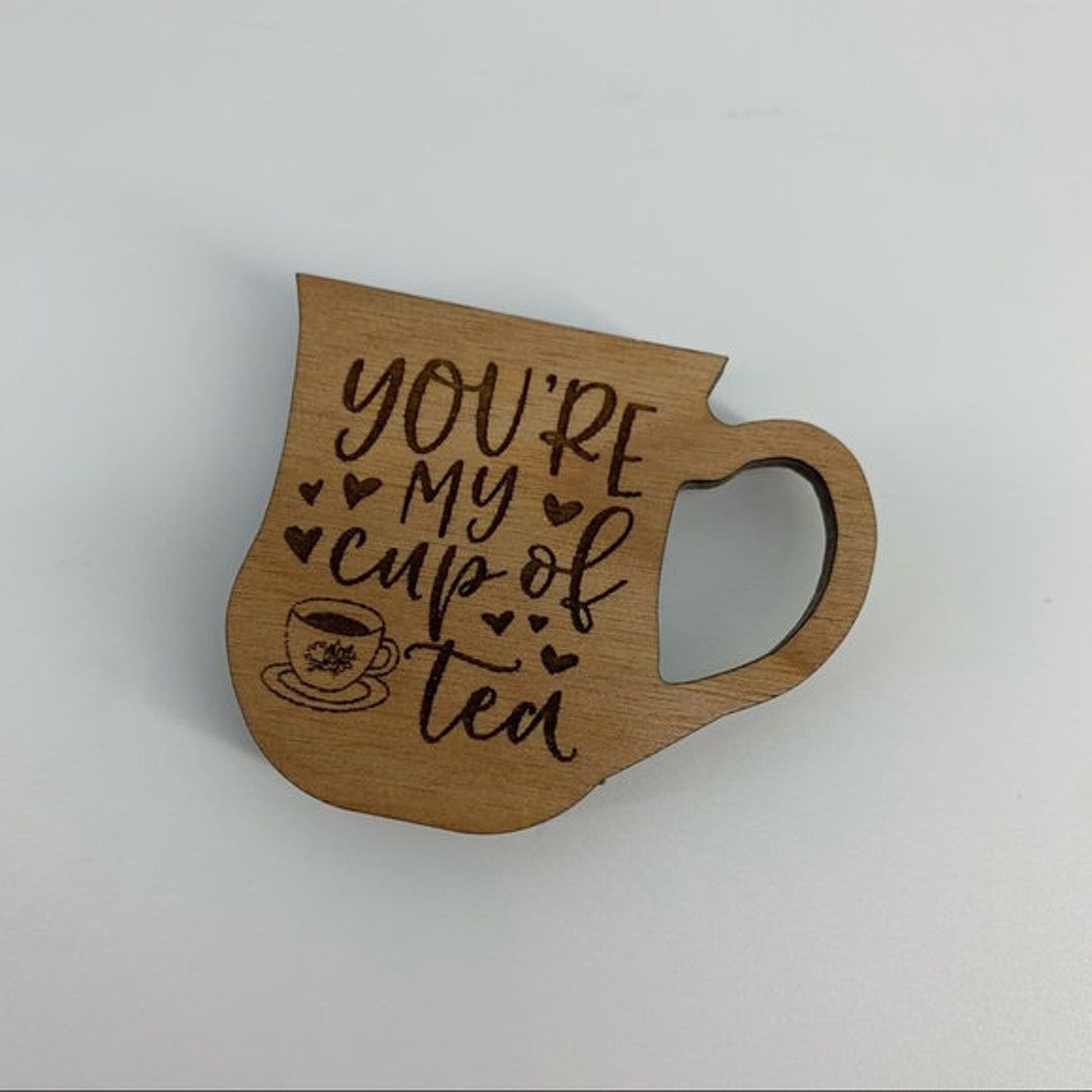 Wooden Laser Engraved Tea Magnet - Etsy UK