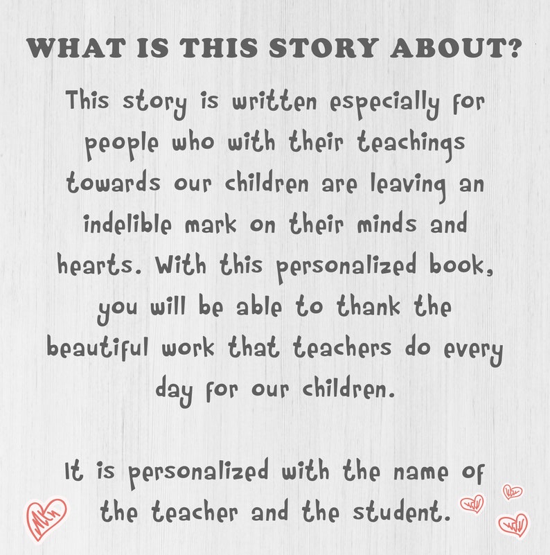 Personalized Teacher Appreciation Book: Custom Thank You Gift (digital ...
