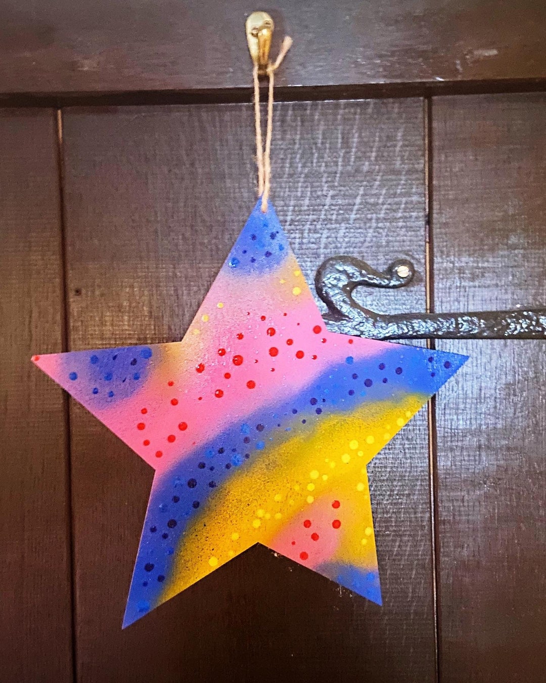 Wooden Painted Star Wall Art - Etsy