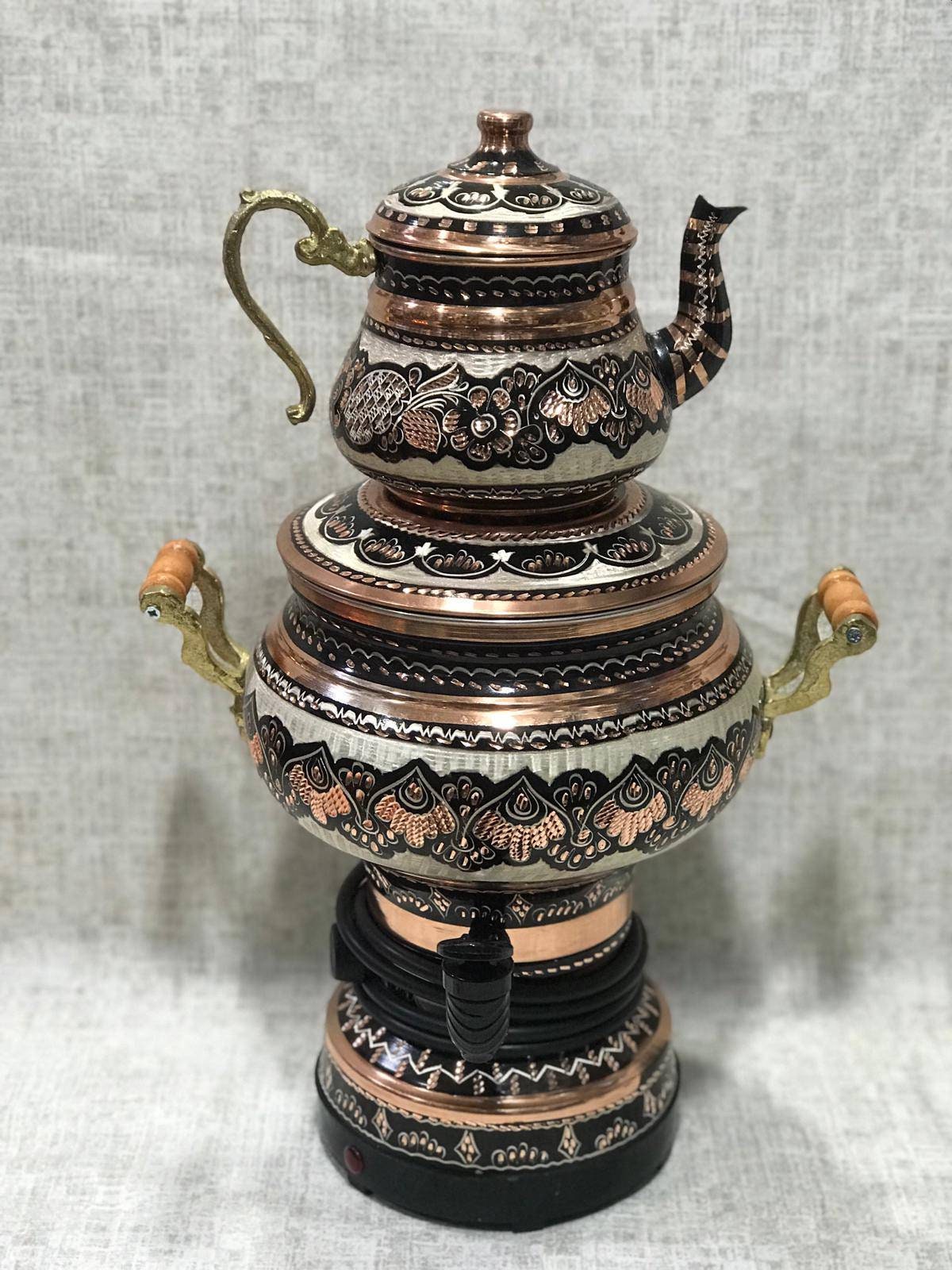 Handmade Copper Samovar large Teapot Set - Etsy UK