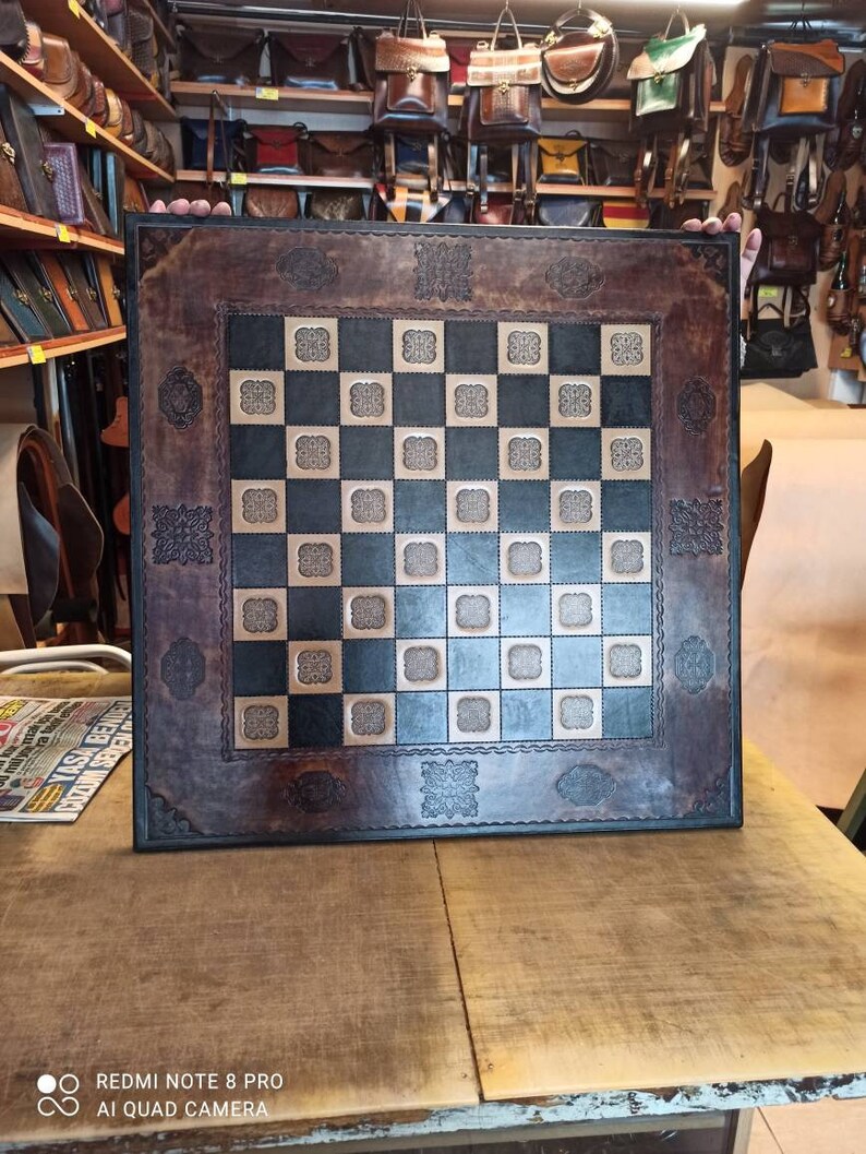 Chess Boards Handmade Real Leather Chess Board Big Large Size - Etsy