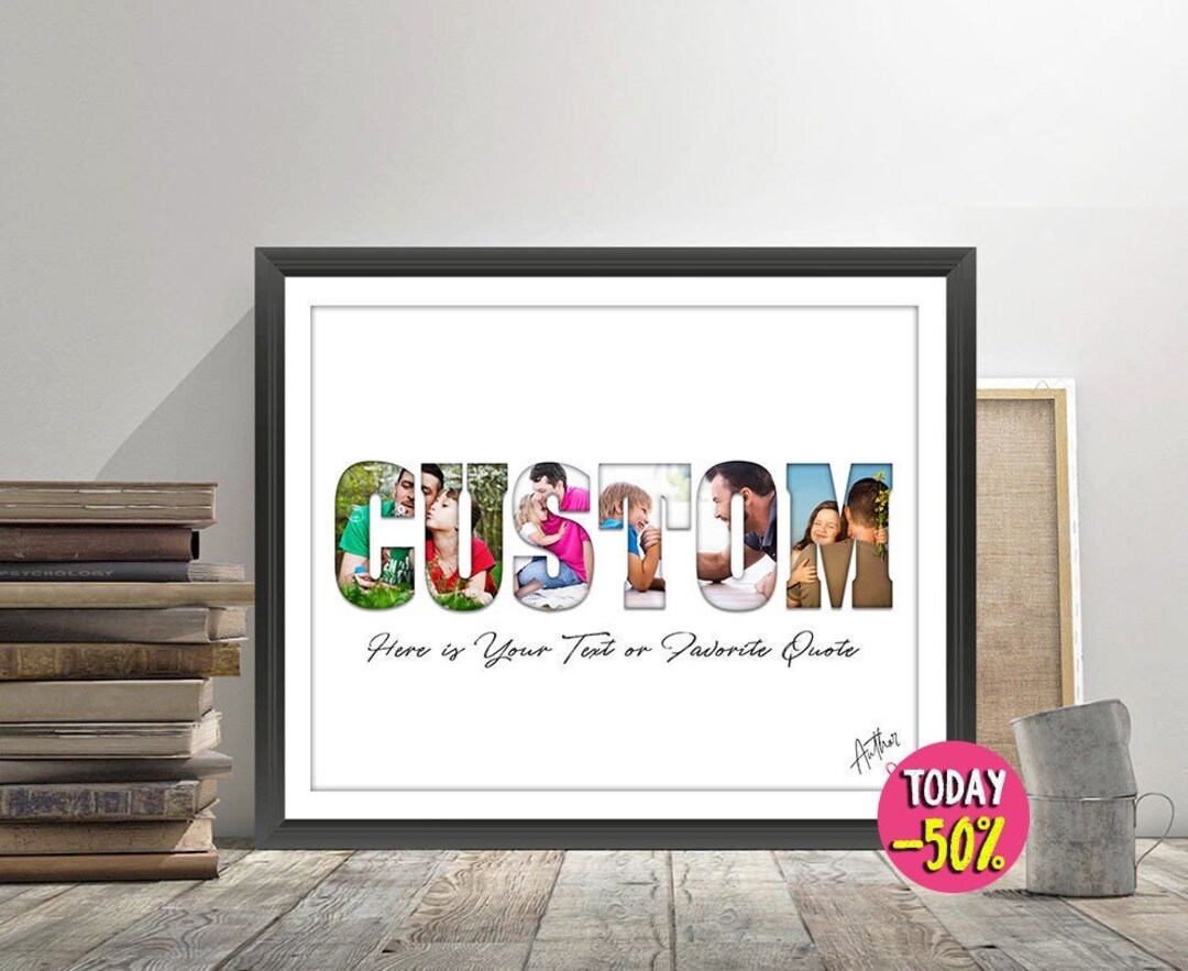 Custom Word Photo Collage Custom Text Collage Personalized Gift for Dad ...