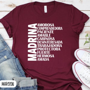 MADRINA Shirt, Gift for Godmother, Madrina Tops, Pregnancy Announcement ...