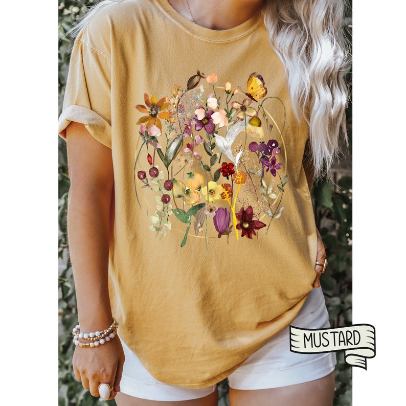 Flower Shirt, Gift for Her, Flower Comfort Colors® Shirt Aesthetic ...