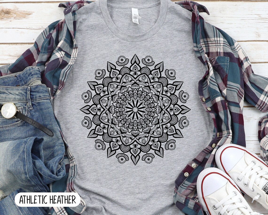 Mandala Lotus Shirt Mandala Shirt Mandala Design Flowy Shirt Yoga Shirt ...