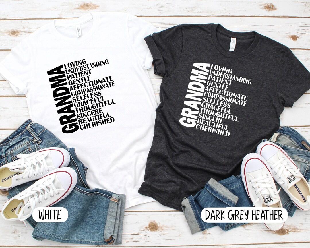 Grandma Adjectives T-shirt, Grandma Tee, Grandma Quote, Granny, Nana ...