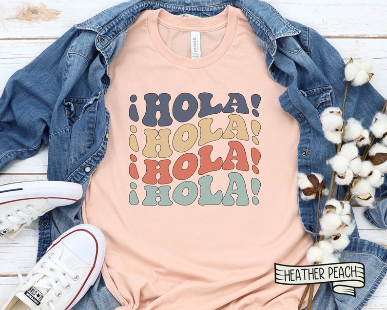 RETRO Hola Tee,latina Shirt,latina Retro Shirt,latina Woman Shirt,retro ...