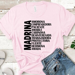 MADRINA Shirt, Gift for Godmother, Madrina Tops, Pregnancy Announcement ...