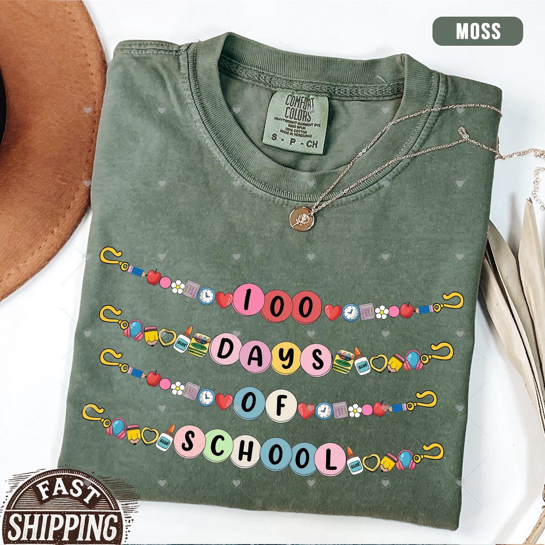 100 Days of School Comfort Colors Shirt, Teacher Gift - Etsy