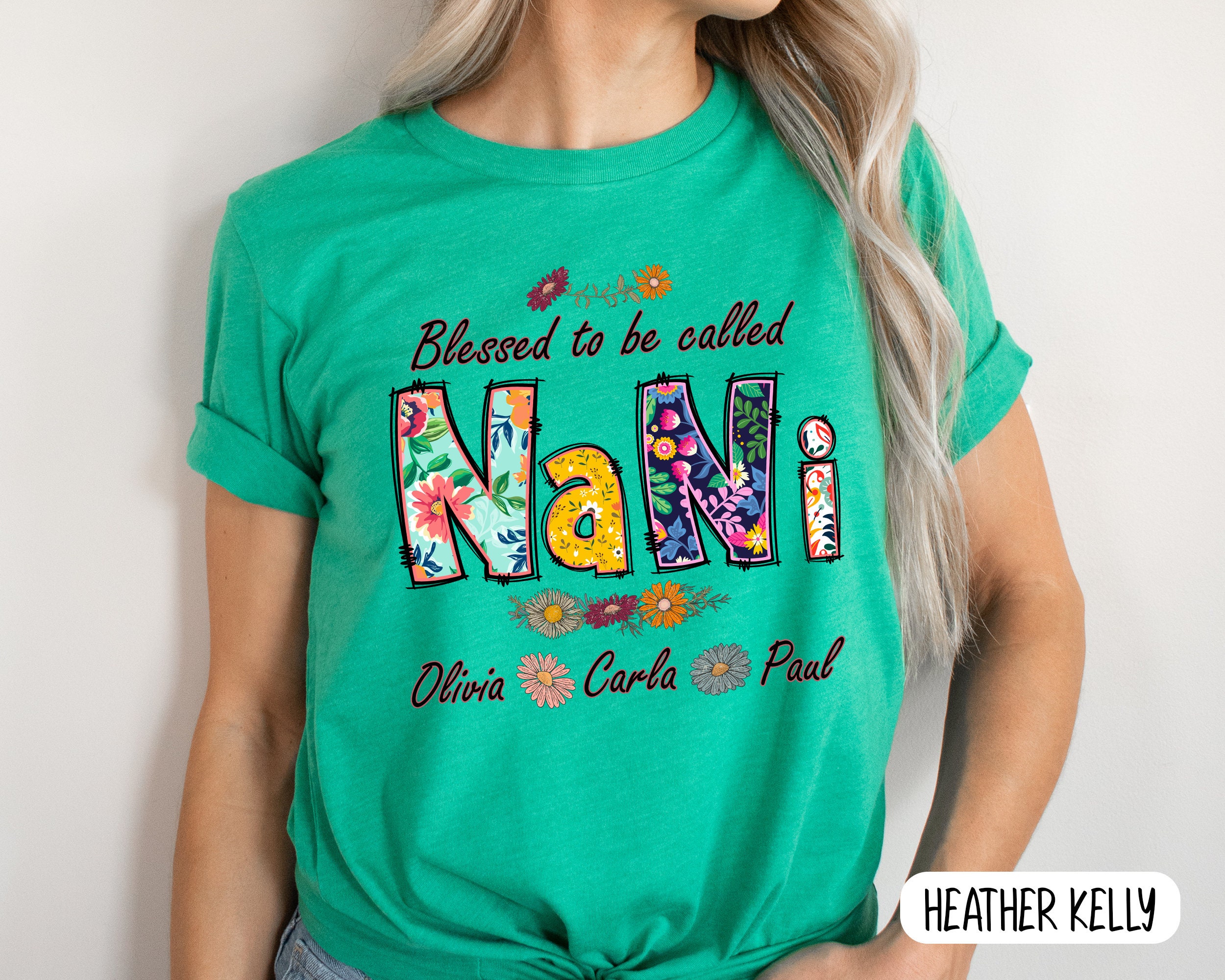 Personalized NANI Shirt, Custom Blessed to Be Called NANI Kids Flower ...