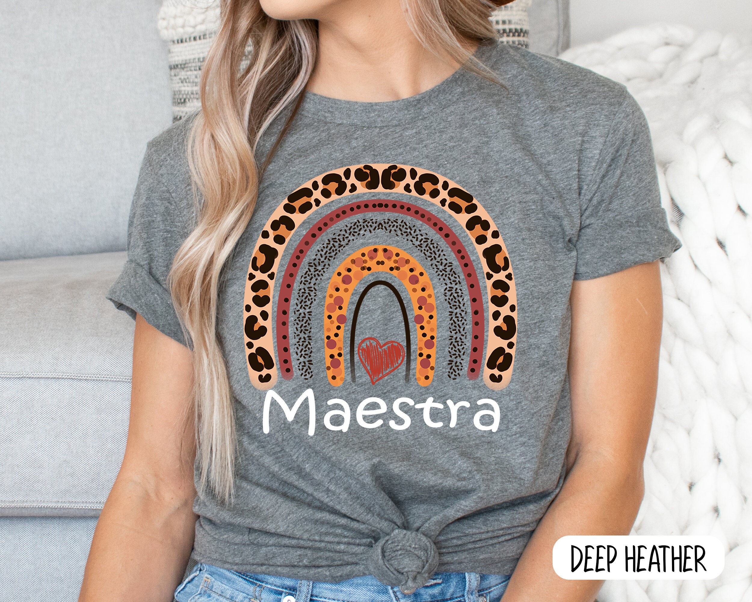 Teacher Rainbow Shirt Maestra Shirt Maestra Bilingue | Etsy