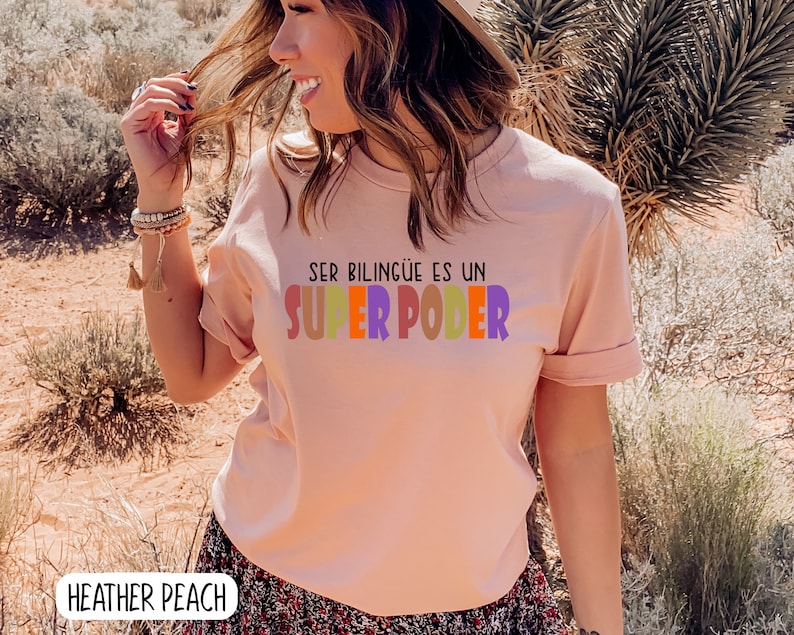 SPANISH Teacher Tee, ESL Teacher Shirt, Super Poder Camisa Ser Bilingue ...