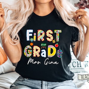 Custom 1st Grade Teacher Shirt, Personalized Elementary School Tee - Etsy