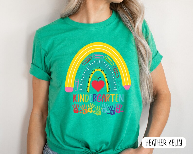 Kindergarten Teacher T-shirt, Rainbow Teacher, Kindergarten Crew Shirt ...