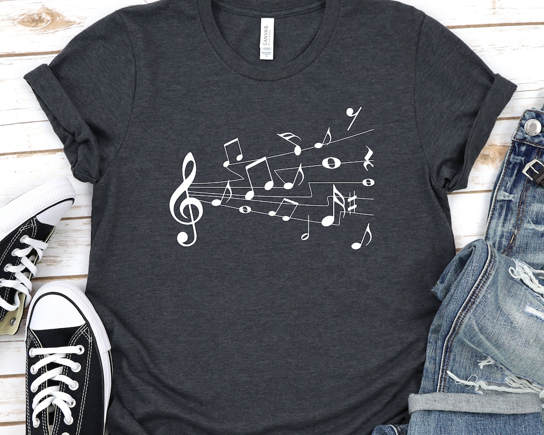 Music Notes Shirt, Musician Gift, Bella Canvas Tee - Etsy