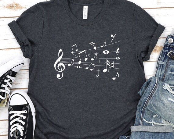 Music Shirt Music Lovers Gifts Music Notes Shirt Piano Gift - Etsy