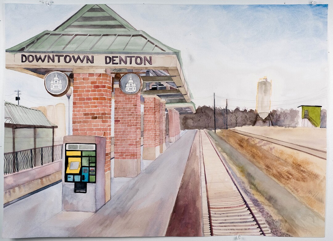Downtown Denton Art Print - Etsy
