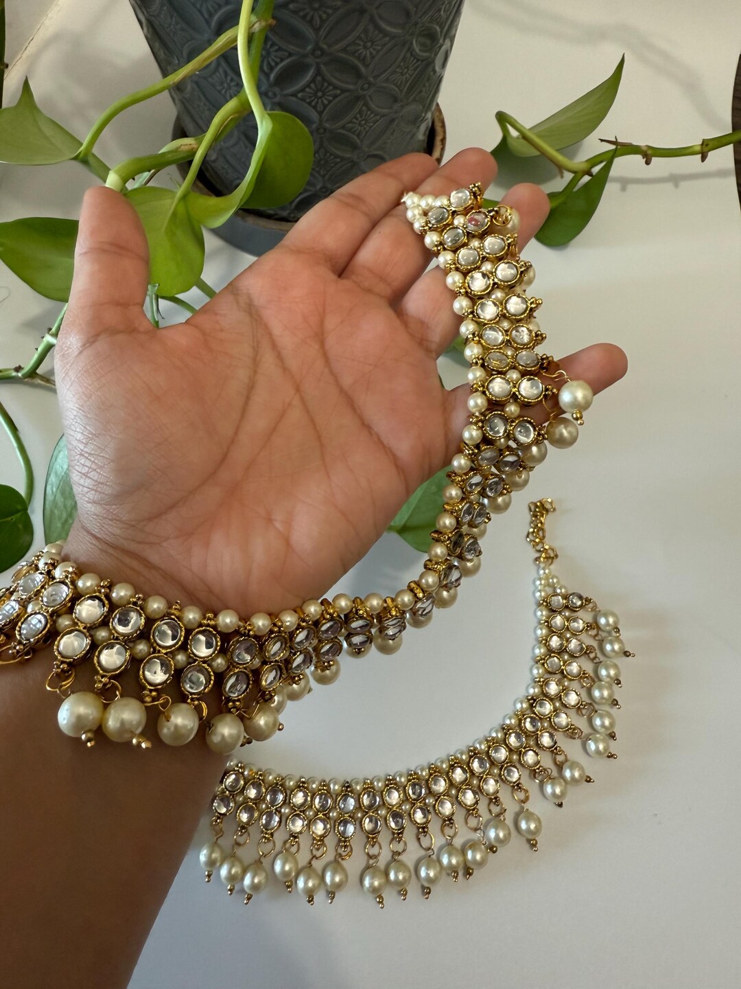 Gold Reverse Pearl Payal | Sabyasachi Bell Anklet | Gold Plated Boho ...