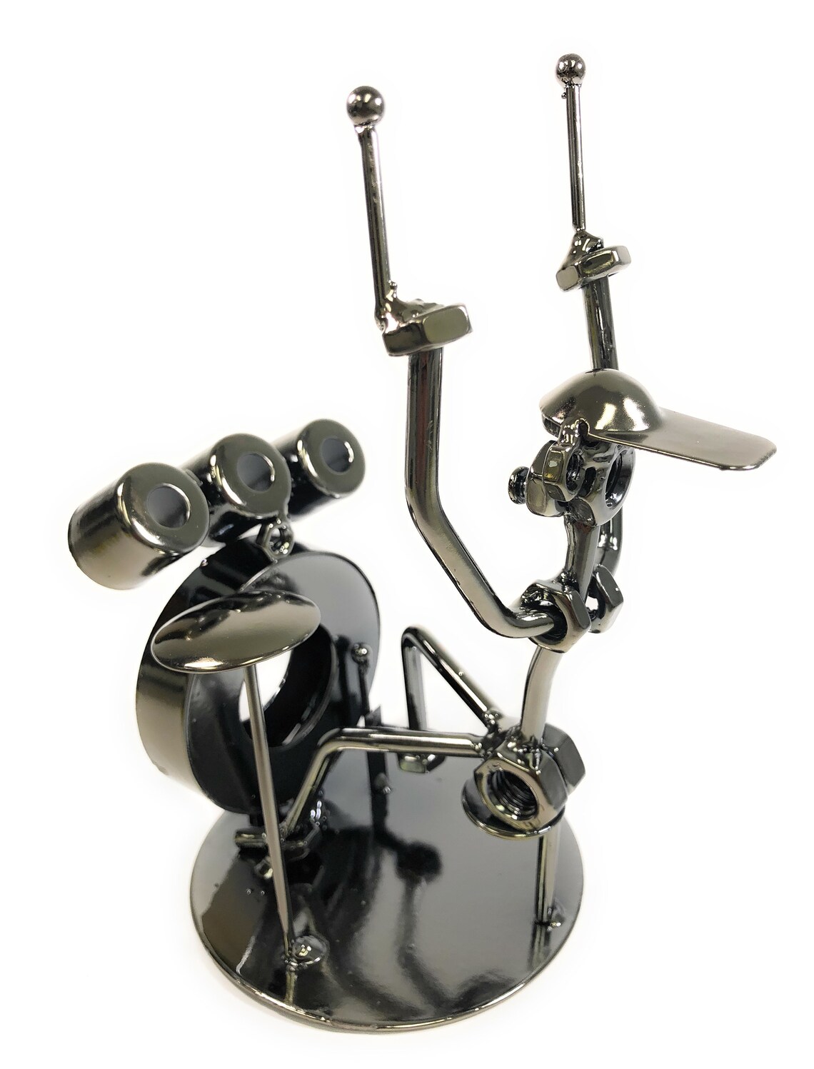 Metal Art Nuts and Bolts Decor Sculpture Rock Band Drummer | Etsy