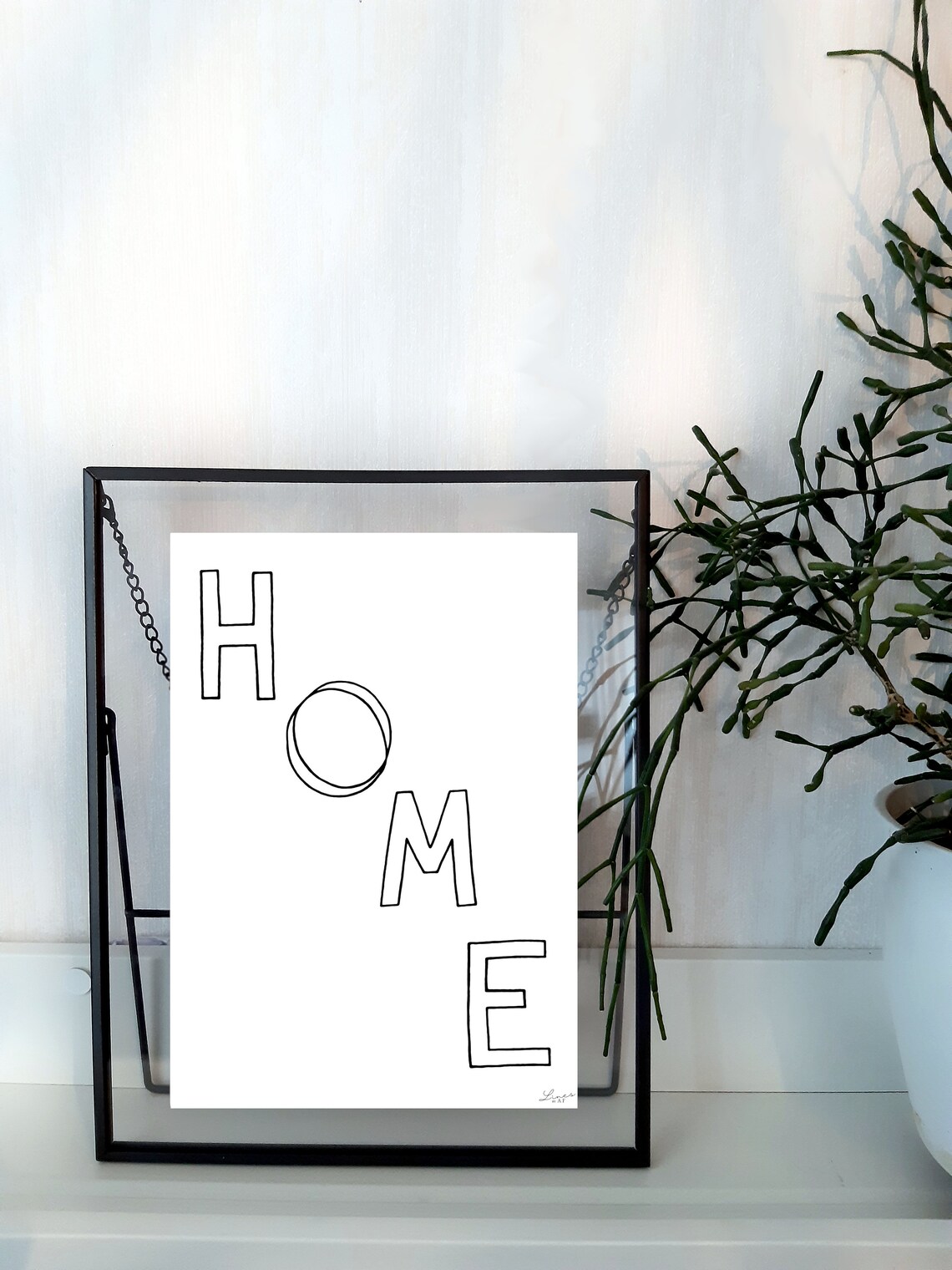 HOME Calligraphy, Black and White Text, Hand Drawn, Printable Wall Art ...