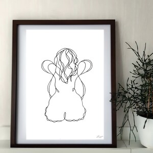 Praise Drawing, Line Art, Black and White, Hand Drawn, Printable Wall ...