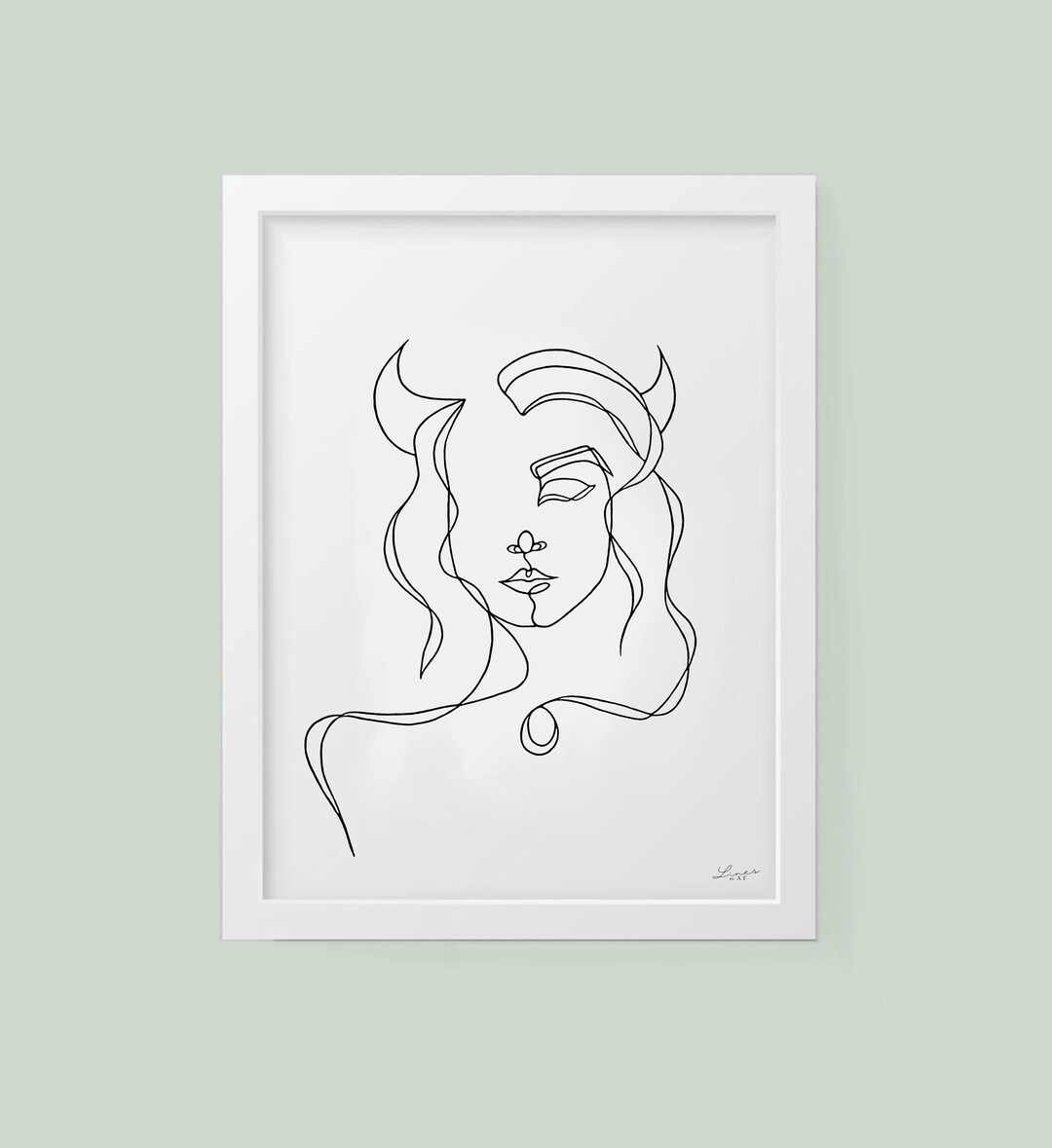 Taurus Zodiac Sign, Line Art, Black and White, Hand Drawn, Printable ...