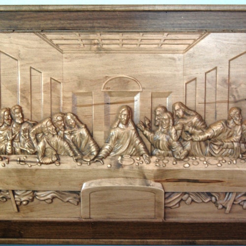 Last Supper Wood Carving Wood Wall Art Handmade Gift New Home - Etsy
