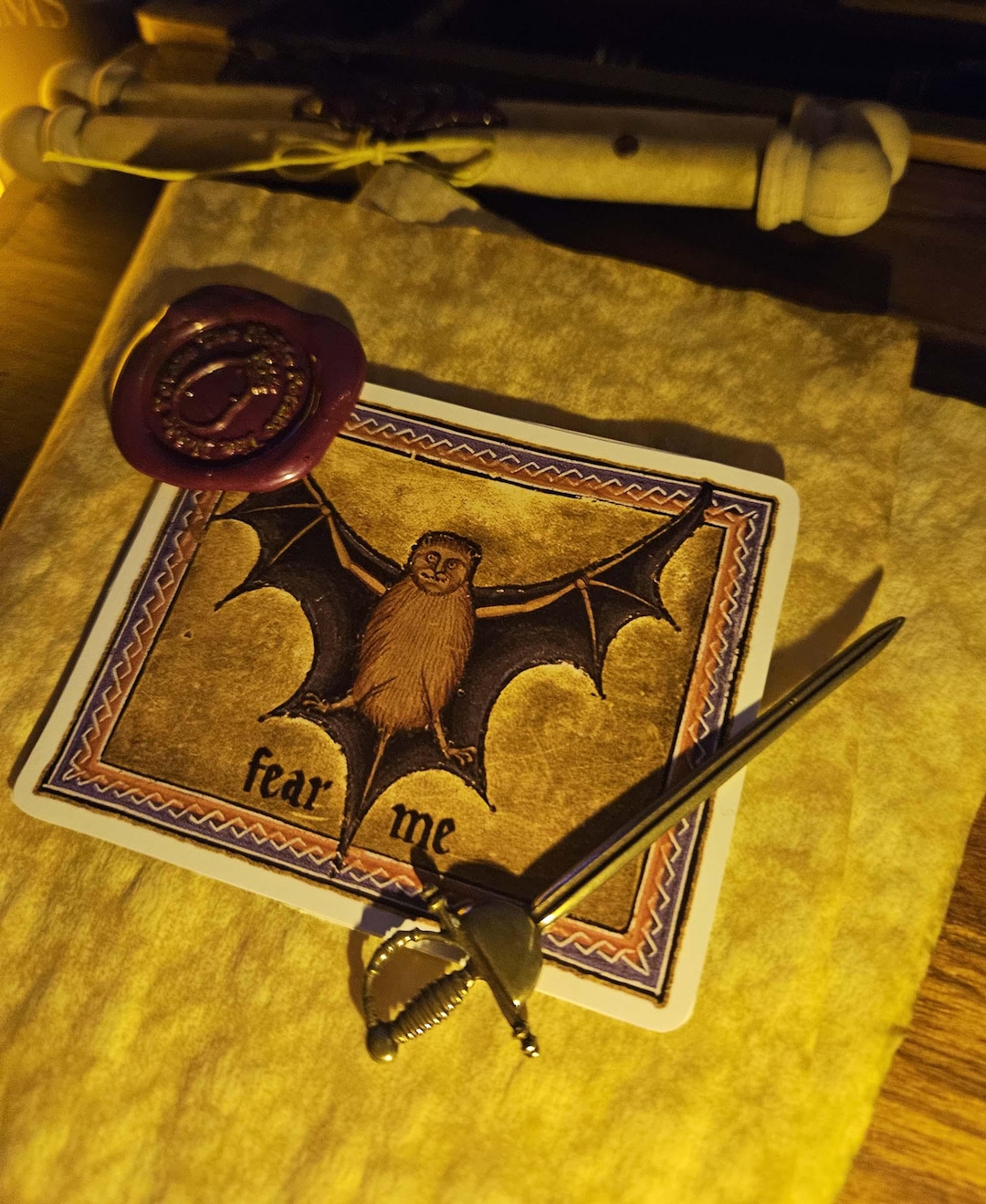 Fear Me Medieval Bat Sticker | Funny Gothic Creature Vinyl Decal ...