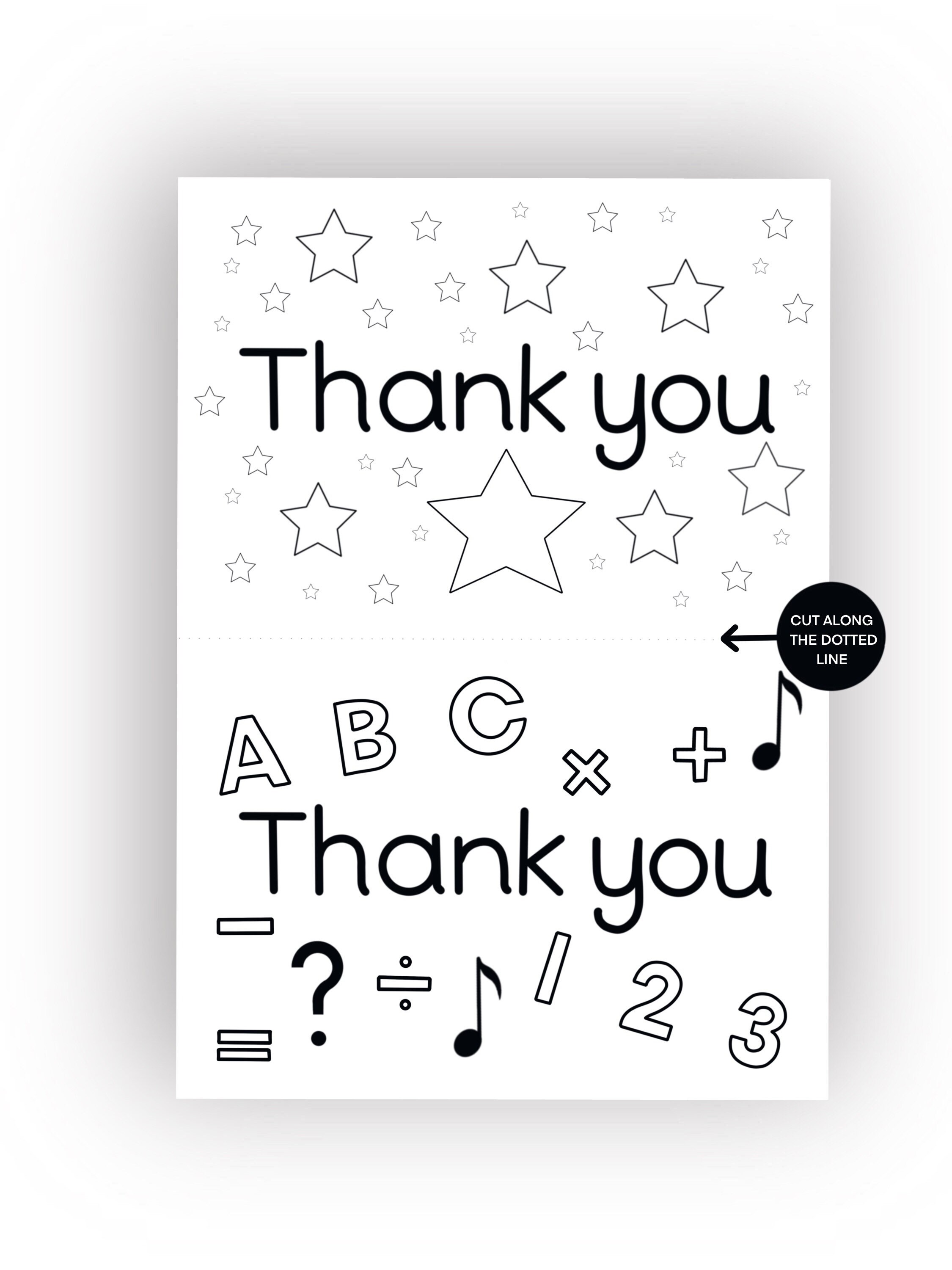 Colour in Thank You Teacher Card Pack End of Term Teacher Appreciation ...