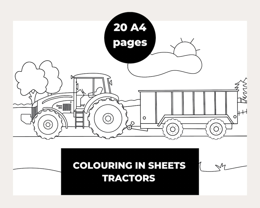 Farm Colouring in Sheets - Tractor Colouring in Pages, Printable ...