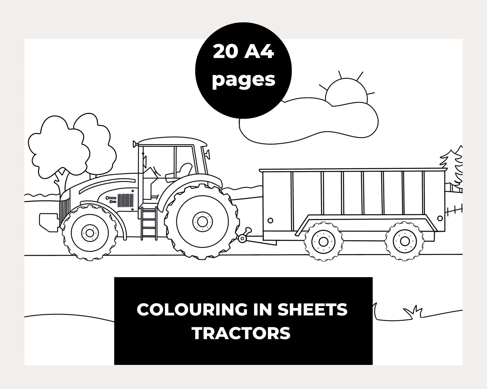Farm Colouring in Sheets - Tractor Colouring in Pages, Printable ...