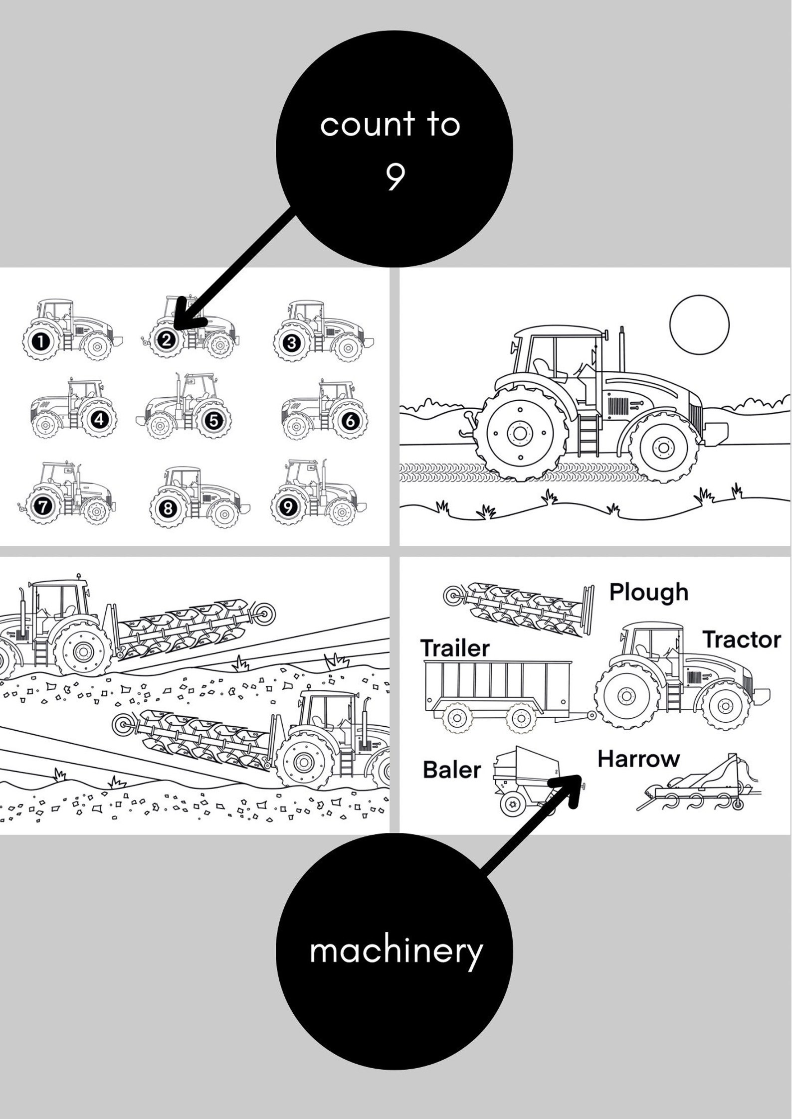 Farm Colouring in Sheets - Tractor Colouring in Pages, Printable ...
