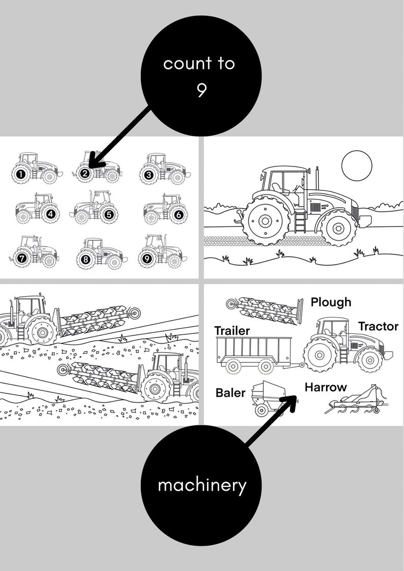 Farm Colouring in Sheets - Tractor Colouring in Pages, Printable ...