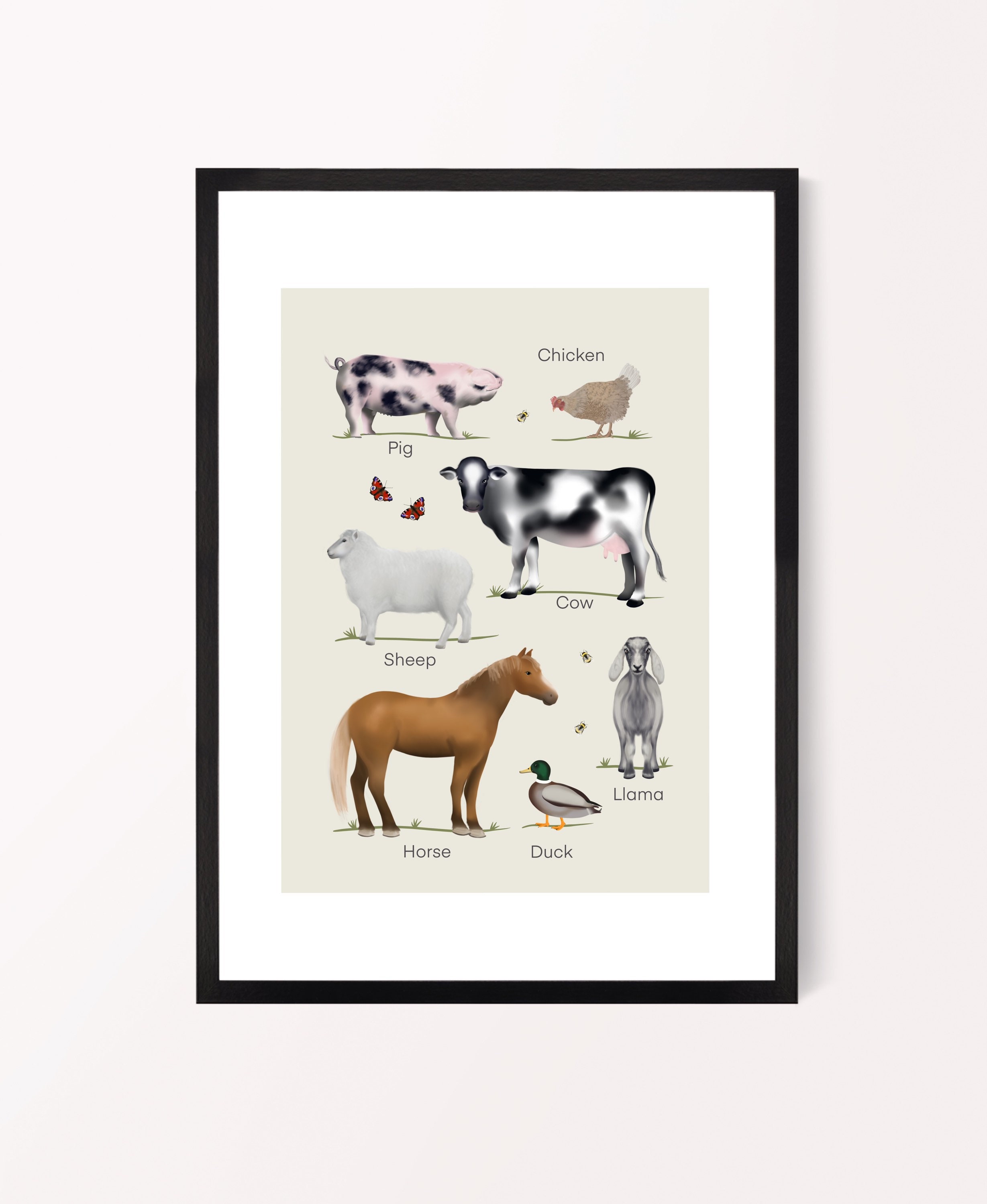 Farm Animal Print Educational Farm Theme Poster Toddler - Etsy