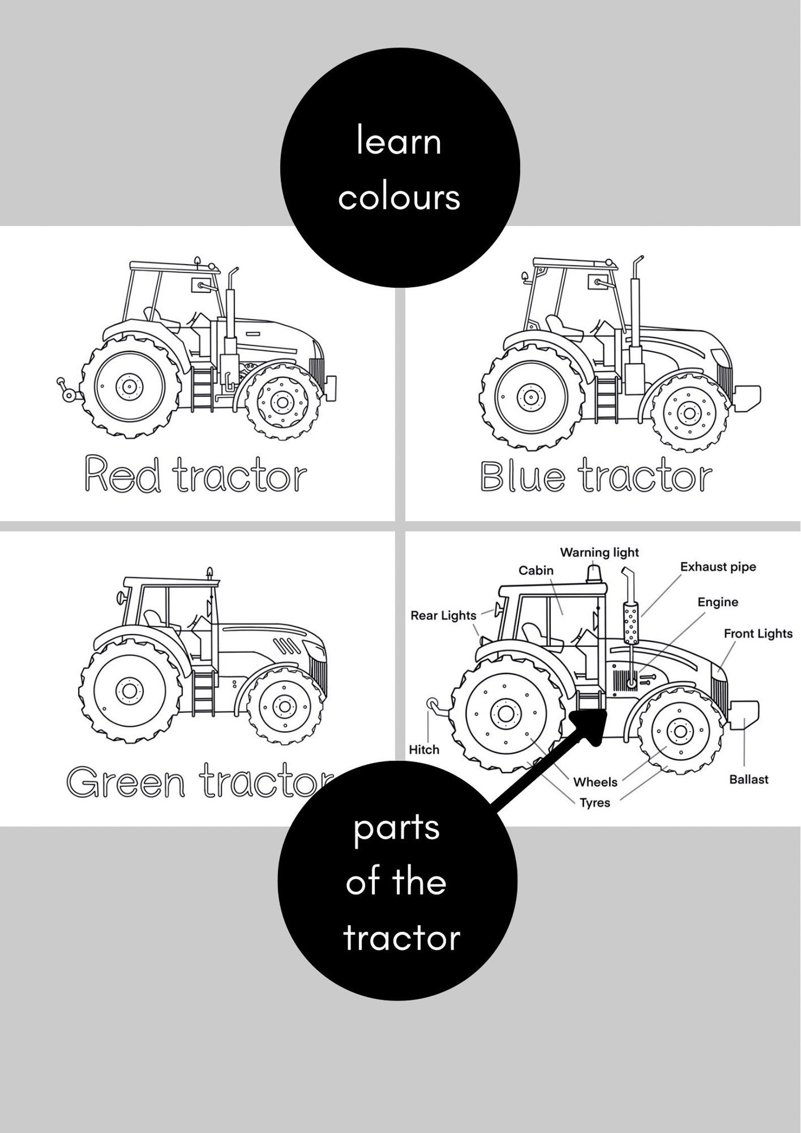 Farm Colouring in Sheets - Tractor Colouring in Pages, Printable ...
